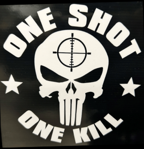 "ONE SHOT ONE KILL" White Vinyl Decal - Shop OP1VET